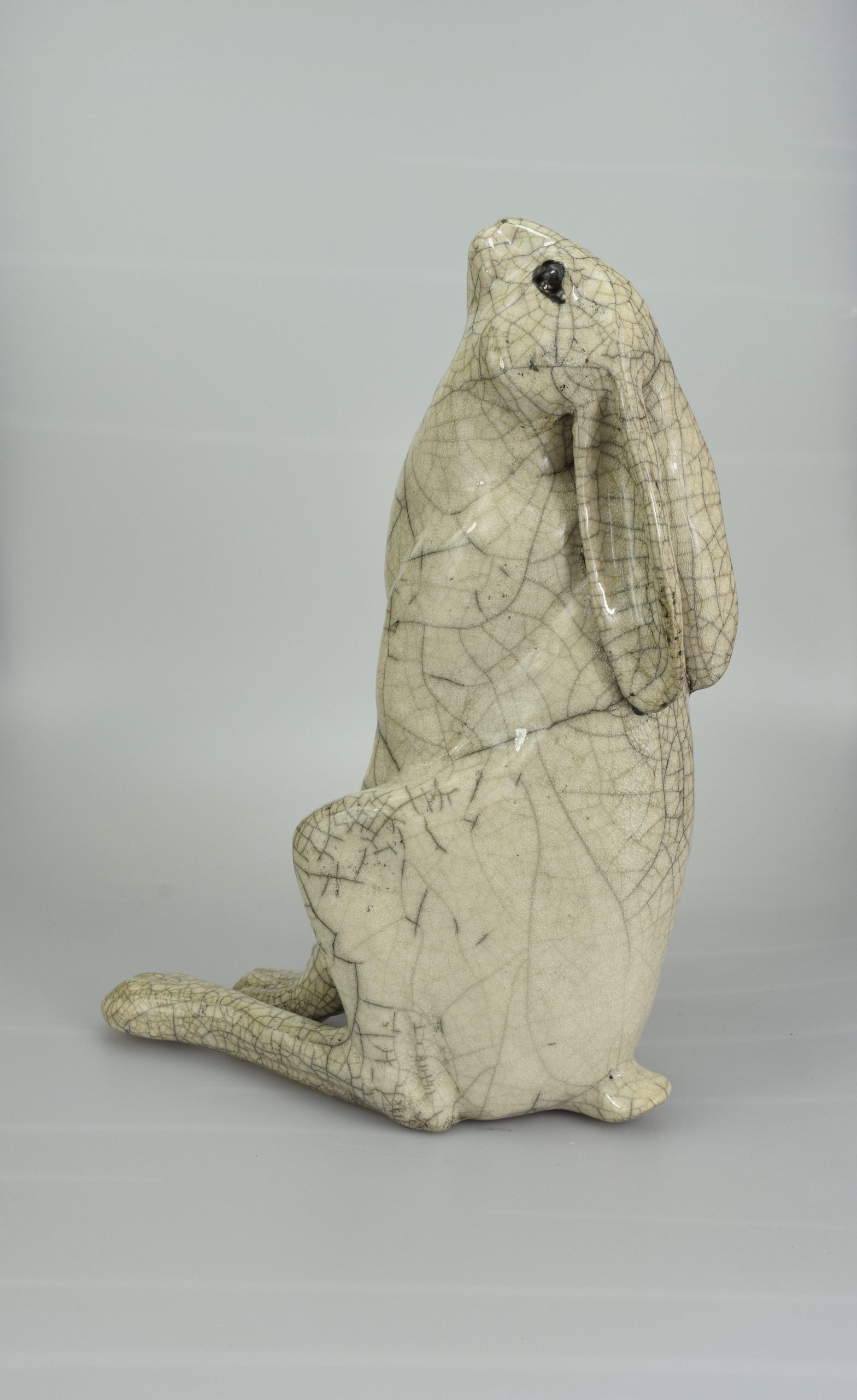 Large Moon Gazer Raku Hare | Paul Jenkins Sculptures